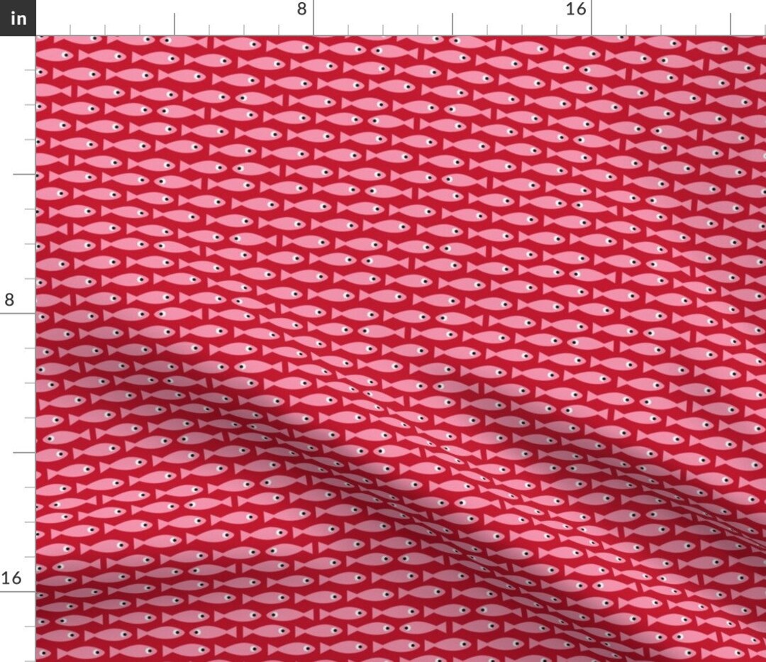 Fish Fabric Little Fish red by Kaicopenhagen Fish Reef Ocean Aquarium ...