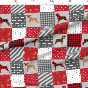 Boxer Dog Fabric Boxer Pet Quilt A Dog Breed Nursery Wholecloth Cheater ...