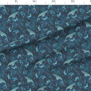 Sealife Fabric Deep Blue Sea With Whales Octopus Seaturtles | Etsy