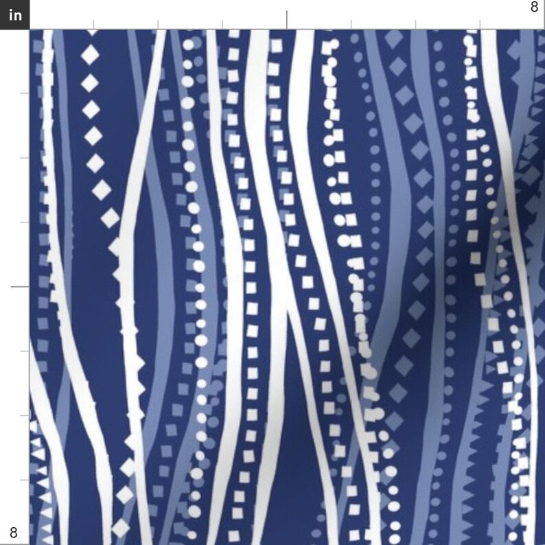 Indian River Textiles Fabric Castaways Indigo White by | Etsy