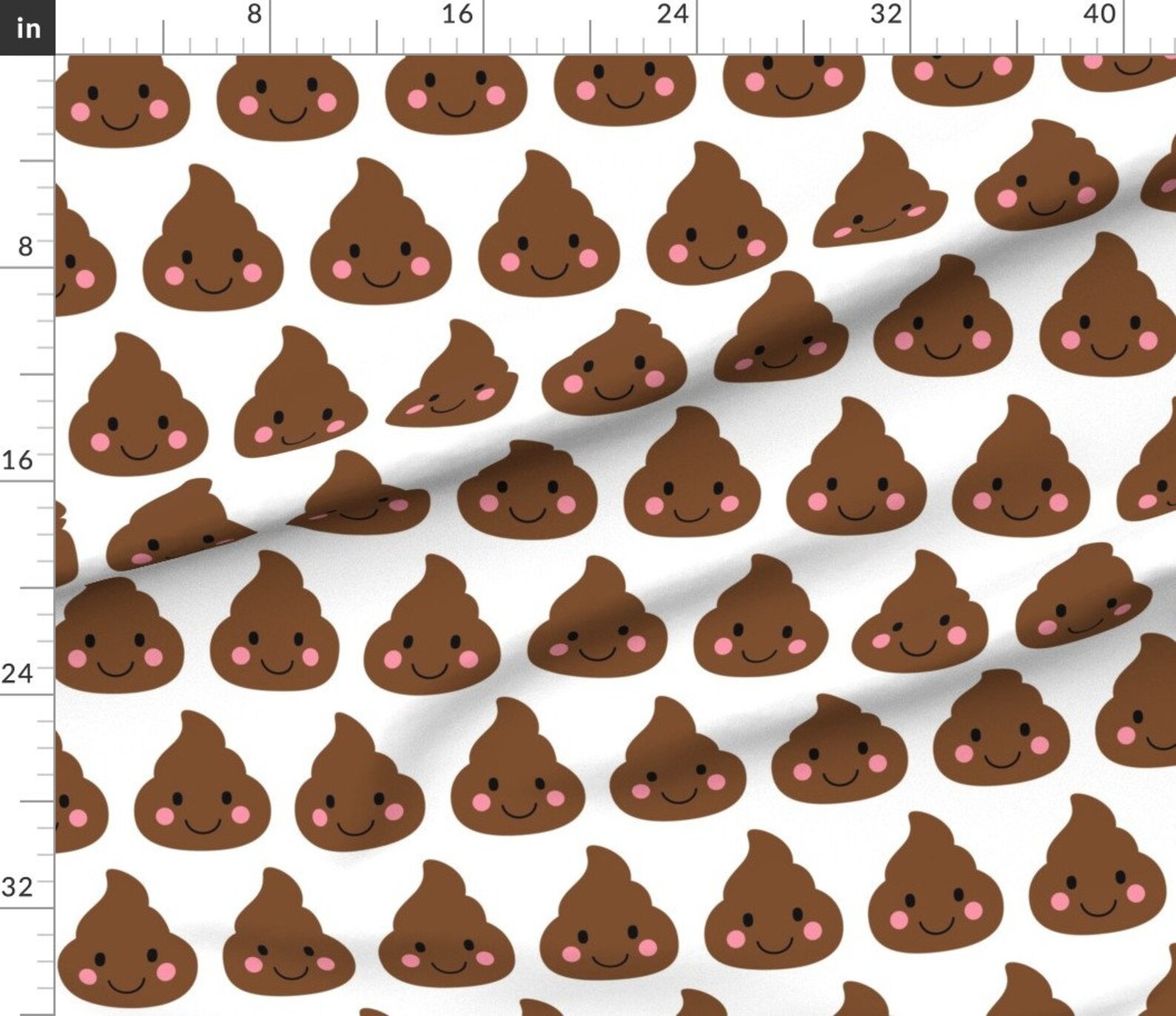 Kaawii Fabric Cheeky Emoji Faces Oh Poop Xl by Misstiina | Etsy