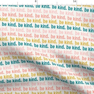 Be Kind Colorful Typography Fabric Be Kind Multi Colored | Etsy