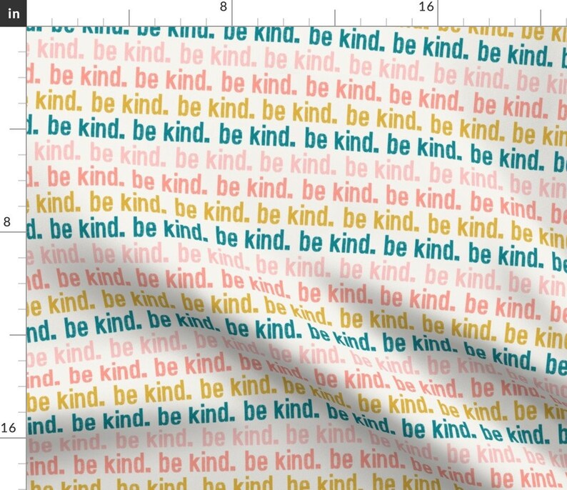 Be Kind Colorful Typography Fabric Be Kind Multi Colored | Etsy