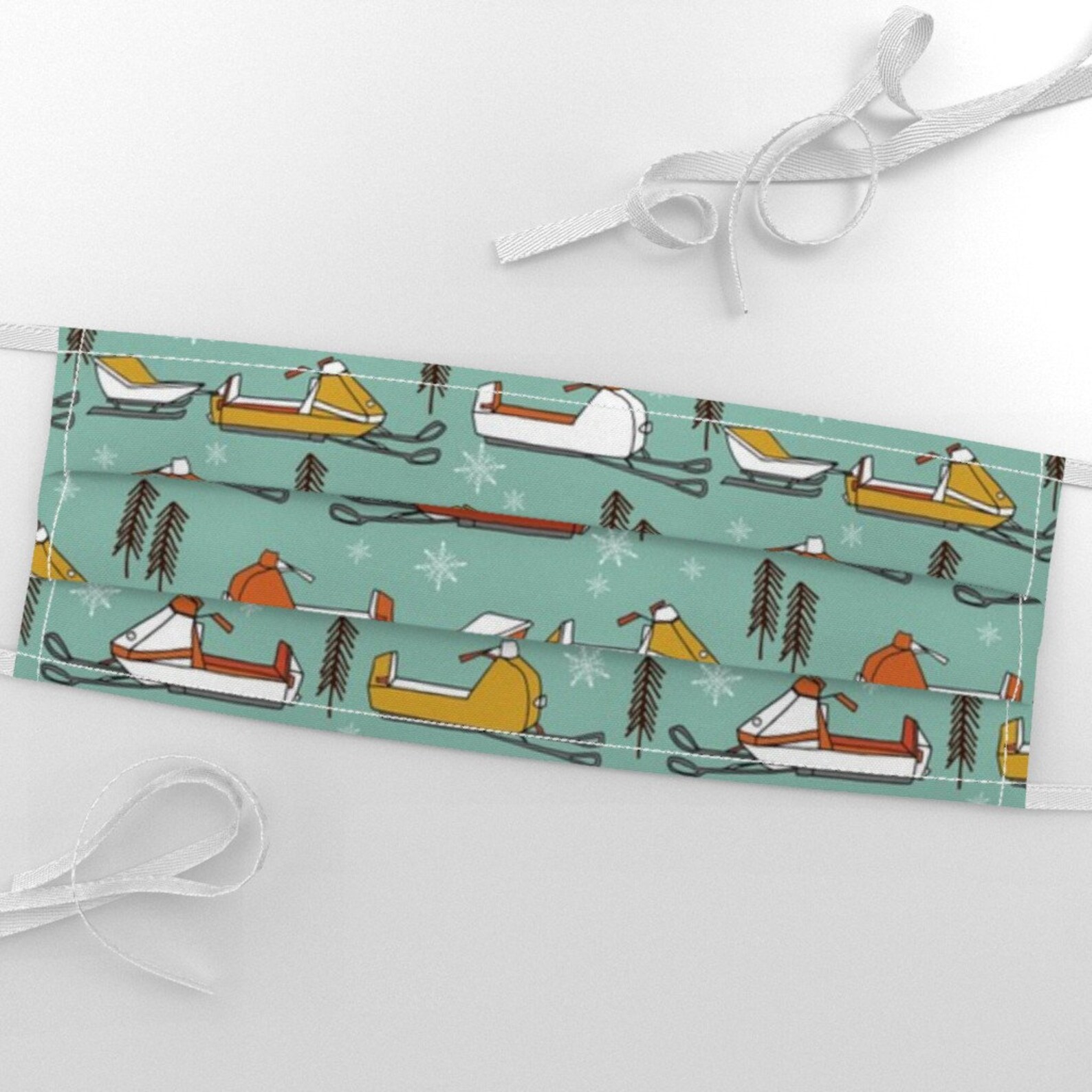 Snowmobiles Fabric Vintage Snowmobile Illustration Winter | Etsy