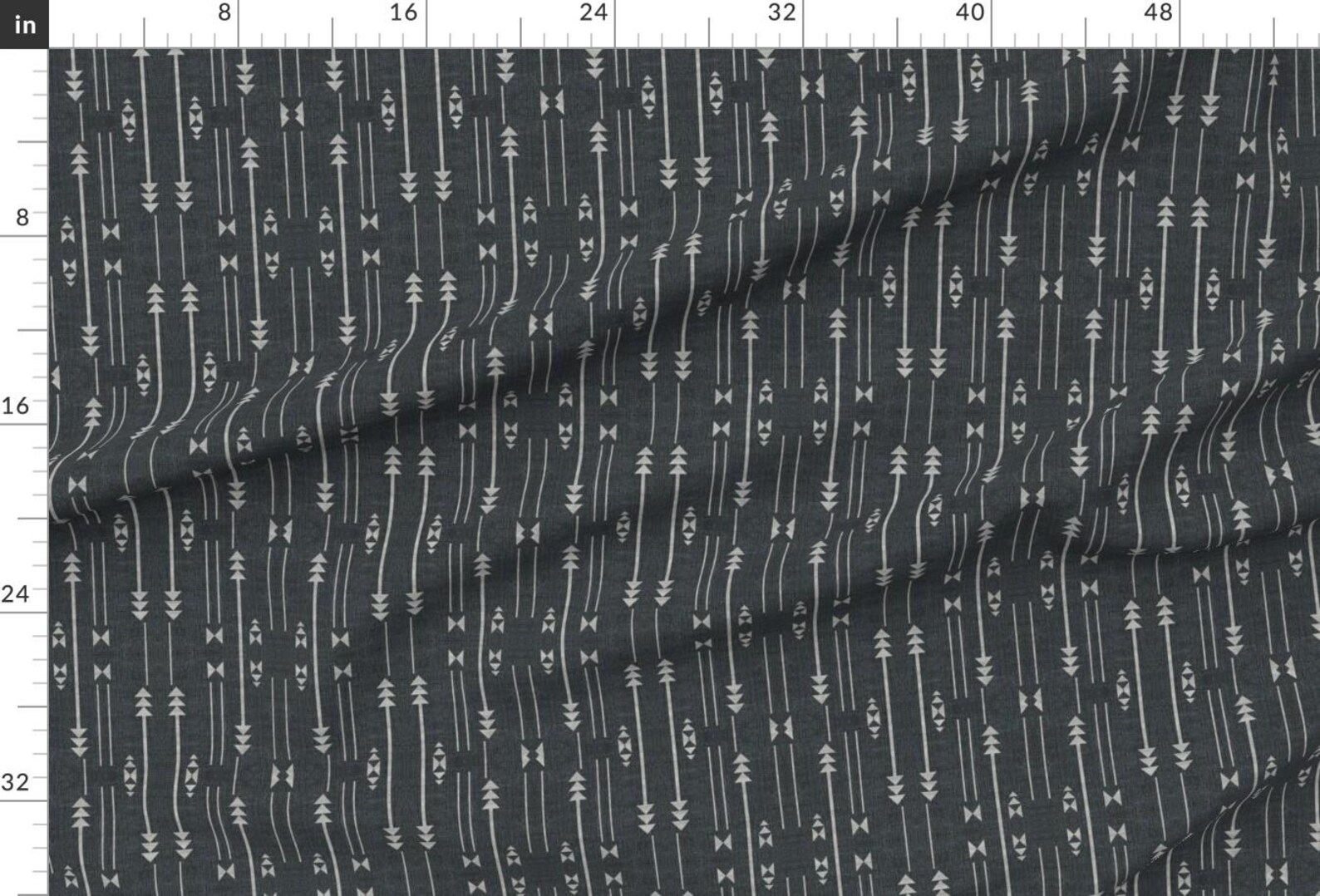 Arrow Fabric - French Linen Arrow Gray by Holli Zollinger - Arrow Gray ...