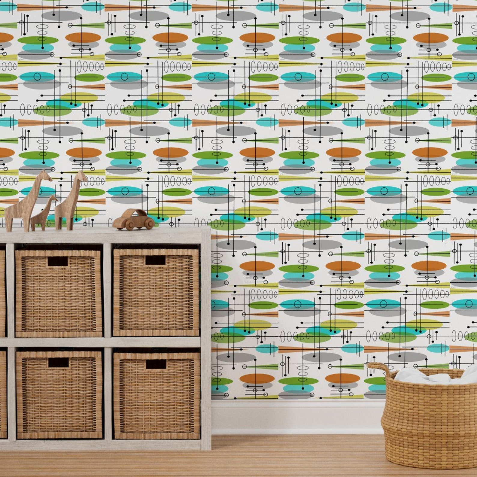 Space Wallpaper Space Age Atomic by Hot4tees Bgyahoo Com - Etsy