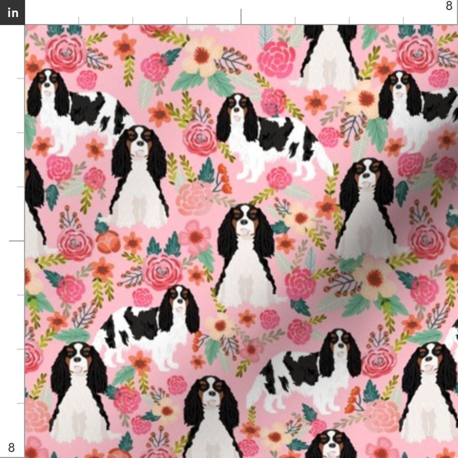 Cavalier King Charles Fabric Cavalier King Charles Spaniel | Etsy
