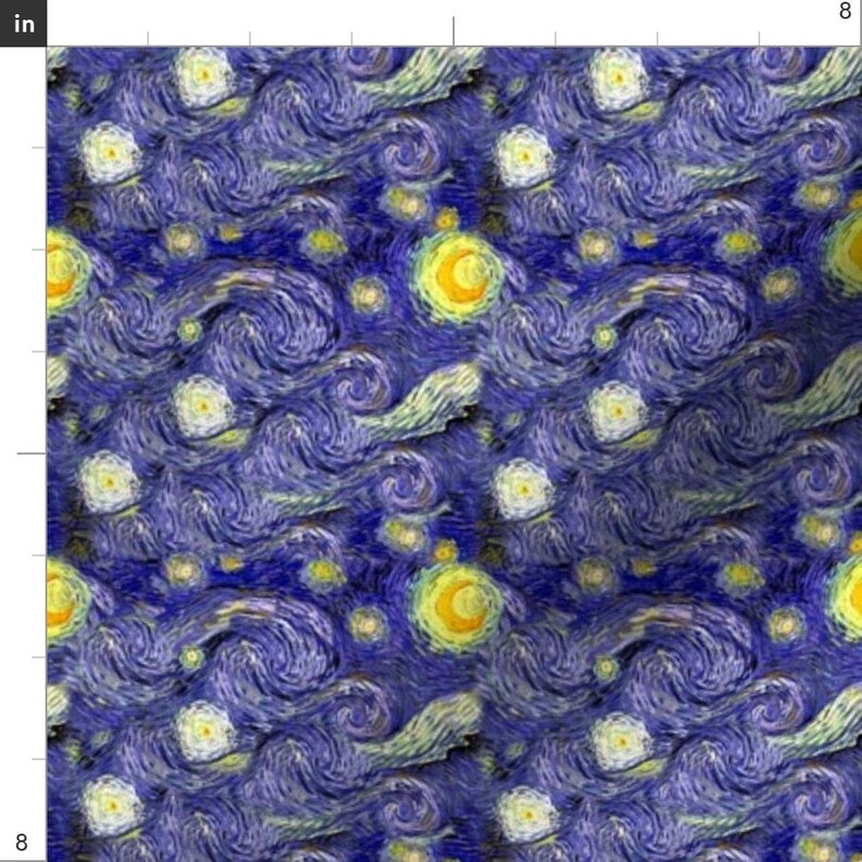 Starry Night Fabric Van Gogh's Starry Night Sky Only - Etsy