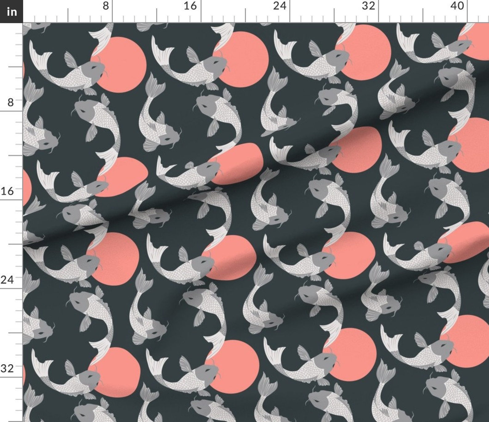 Carp Koi Fish Fabric Koi Fish Pattern By Bluelela Carp Koi | Etsy