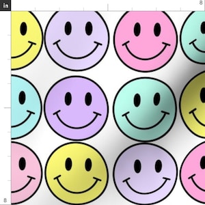Pastel Smiley Faces Fabric Pastel Smilies by Blossom's 90s Pastel ...