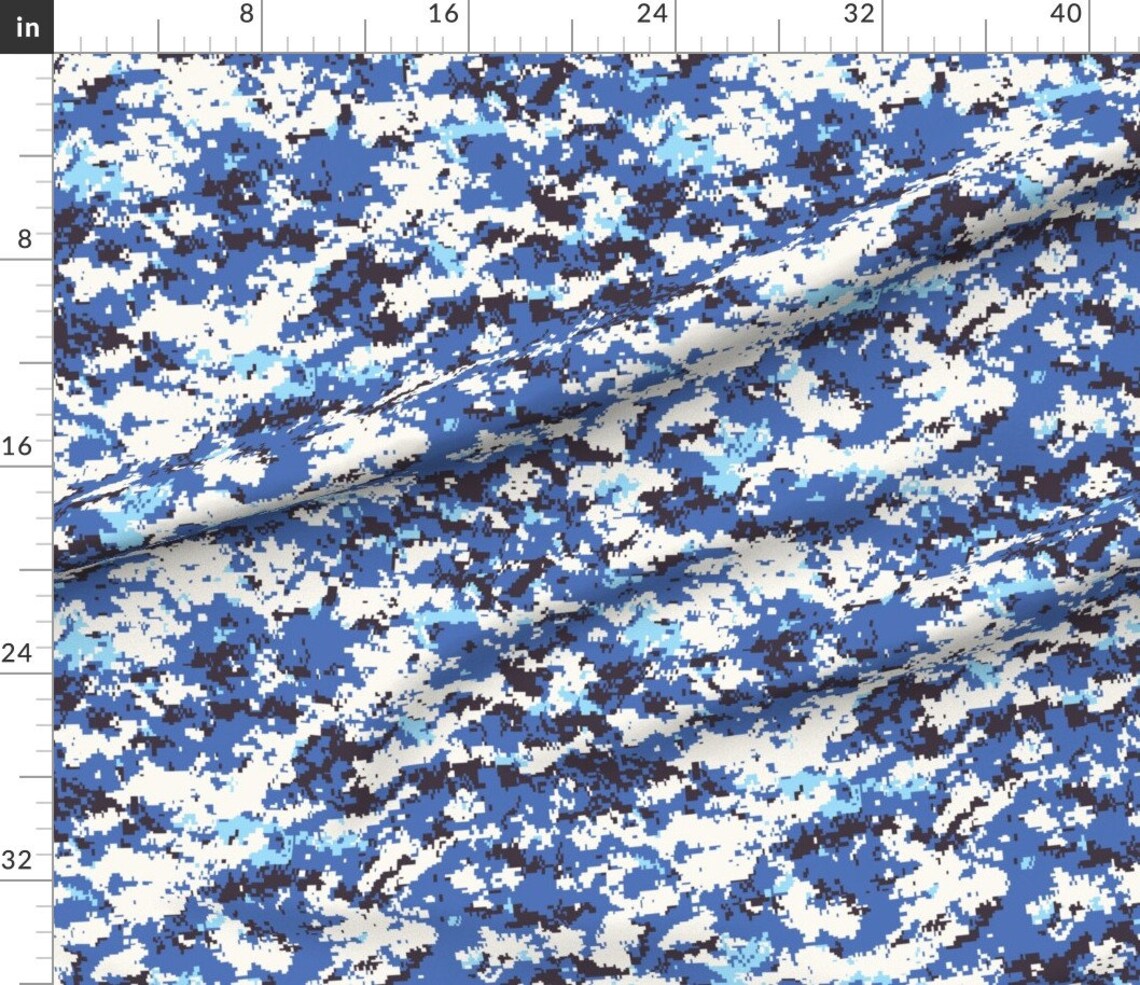 Blue Fabric Cadpat Digital Blue Camo by Ricraynor Blue | Etsy
