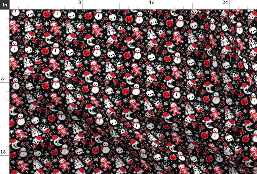 Christmas Fabric - Goth Emo Christmas by Kawaiikreeps - Skull Candy ...