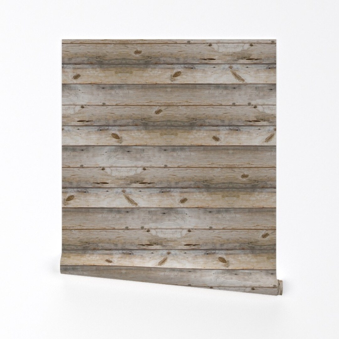 Shiplap Wallpaper Reclaimed Plank by Willowlanetextiles Rustic Decor ...