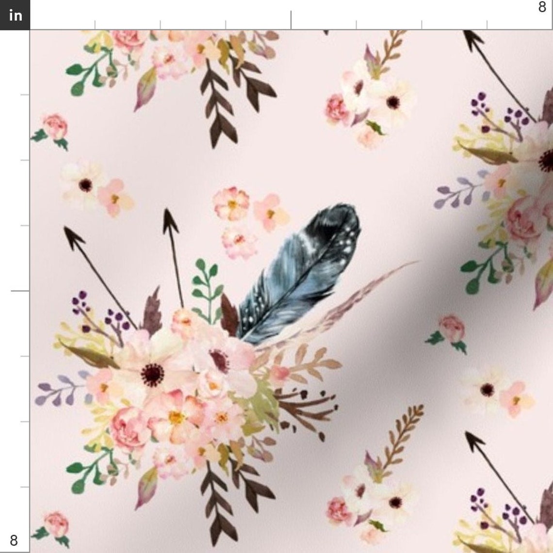 Bohemian Floral Fabric Boho Pink in Pink by Shopcabin Boho - Etsy