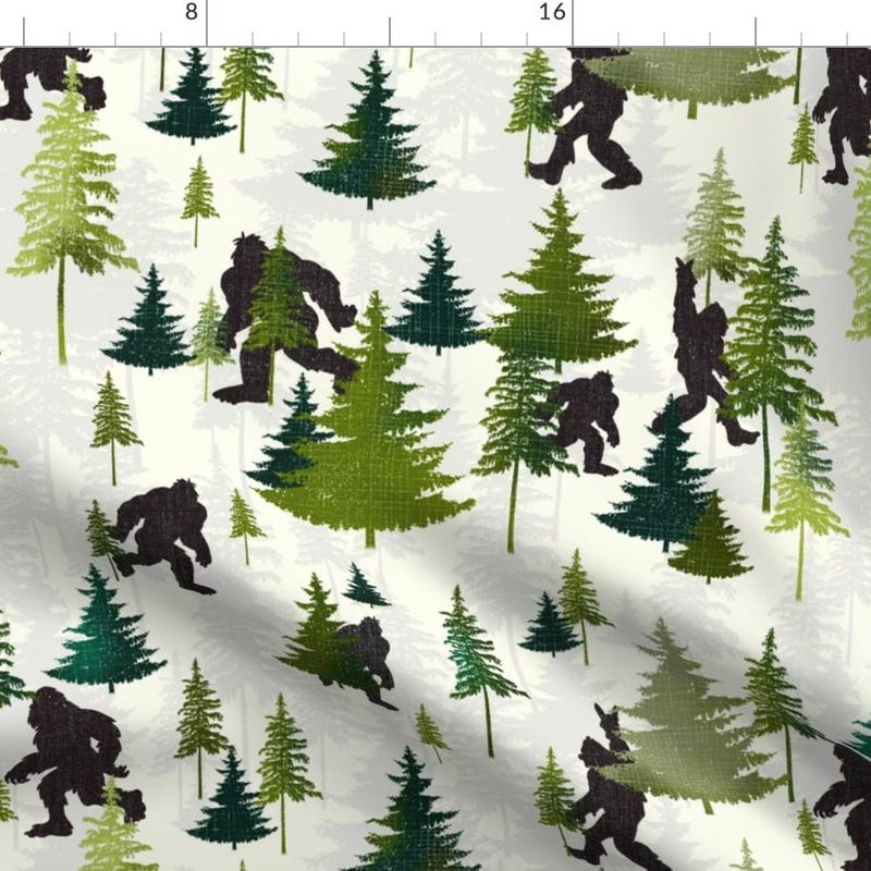 Sasquatch Print Fabric - Etsy