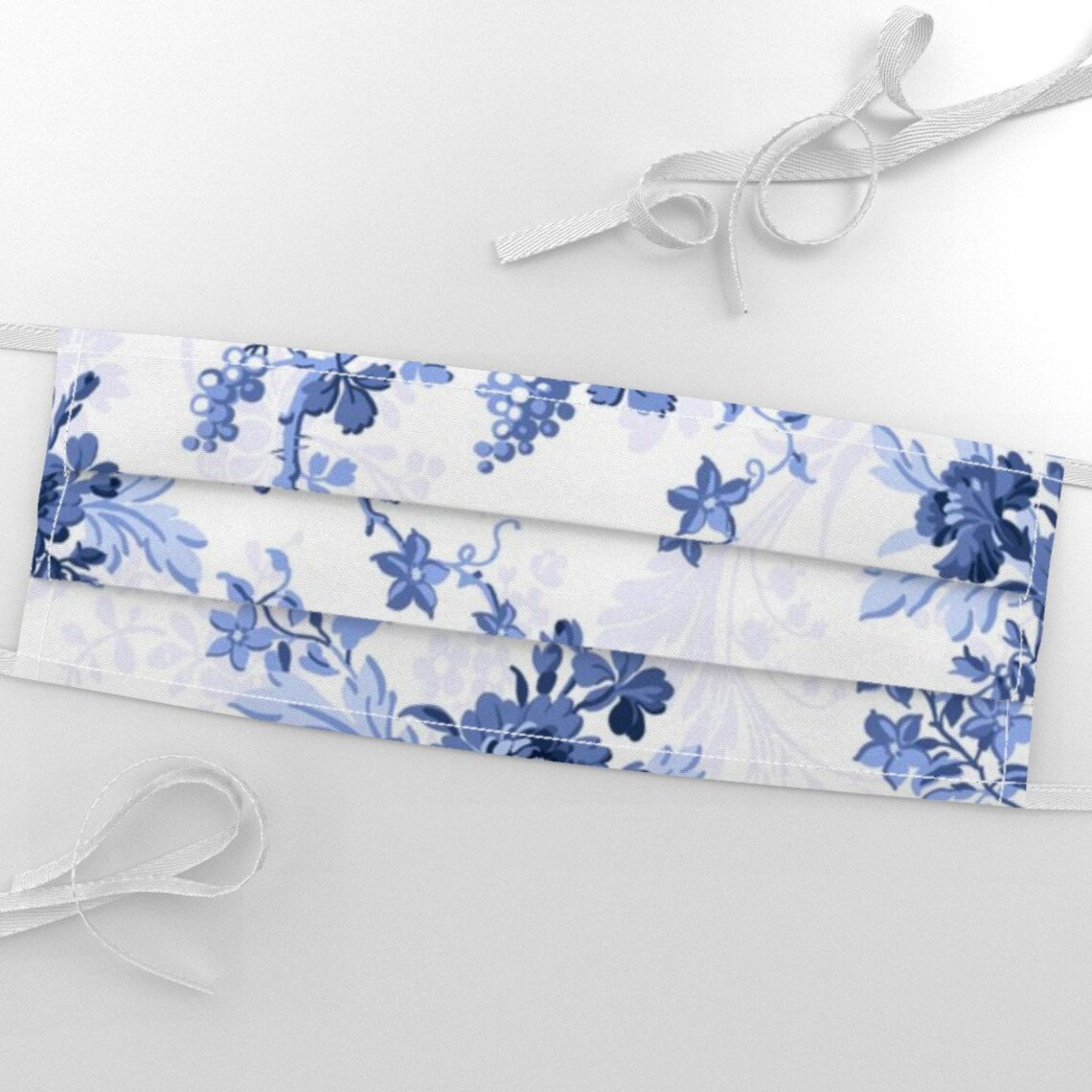 Blue Floral China Pattern Ink Fabric Eloise Ink 1 by - Etsy