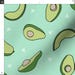 Avocado Fabric Avocados Fabric // Avocado Fruit and Veggies Mint by ...