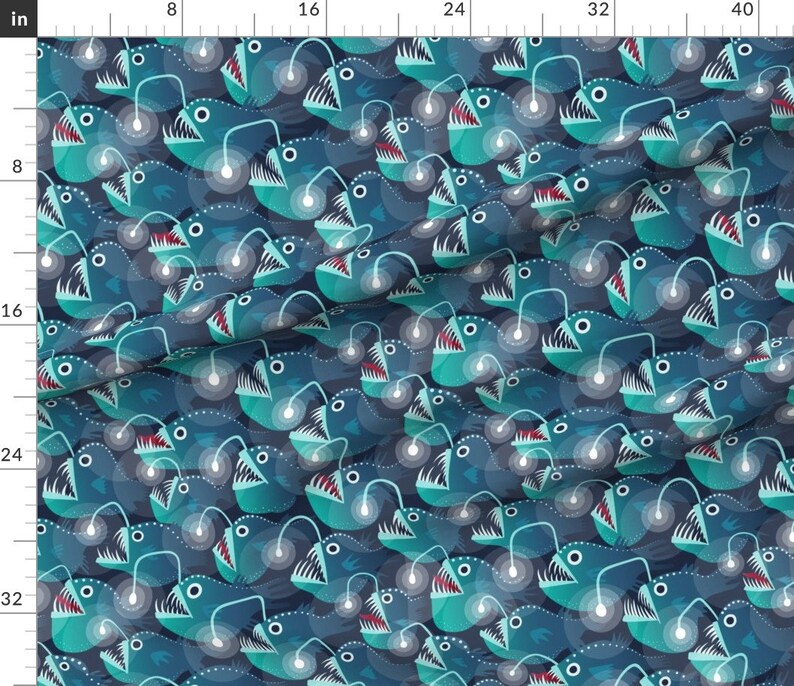 Angler Fish Fabric Bioluminescent Biters by Nanshizzle - Etsy