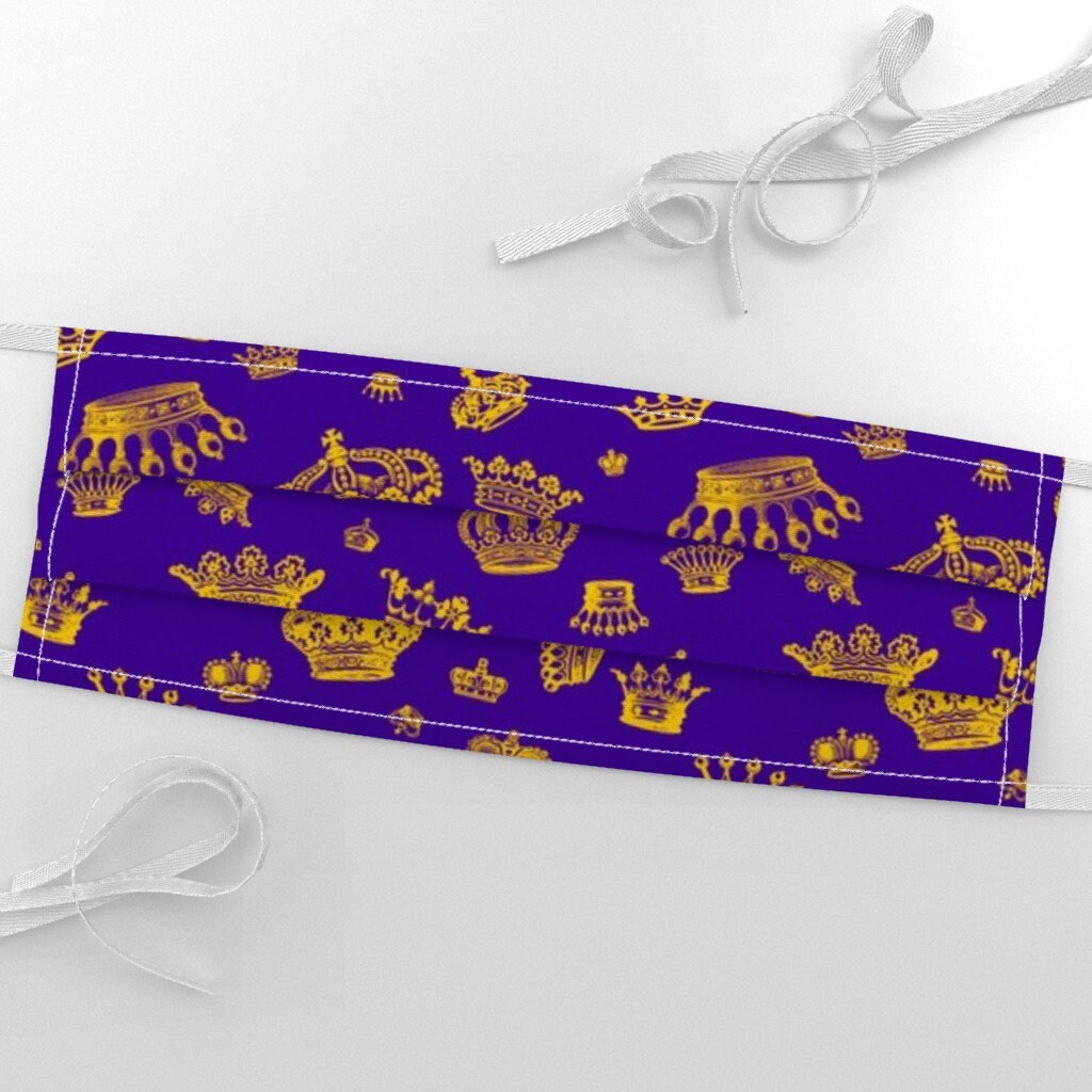 Royal Fabric Royal Crowns Gold on Purple by Lavaguy - Etsy