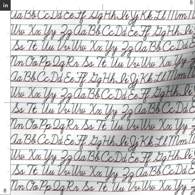 Cursive Fabric Cursive Handwriting by Wolfishie Cursive | Etsy