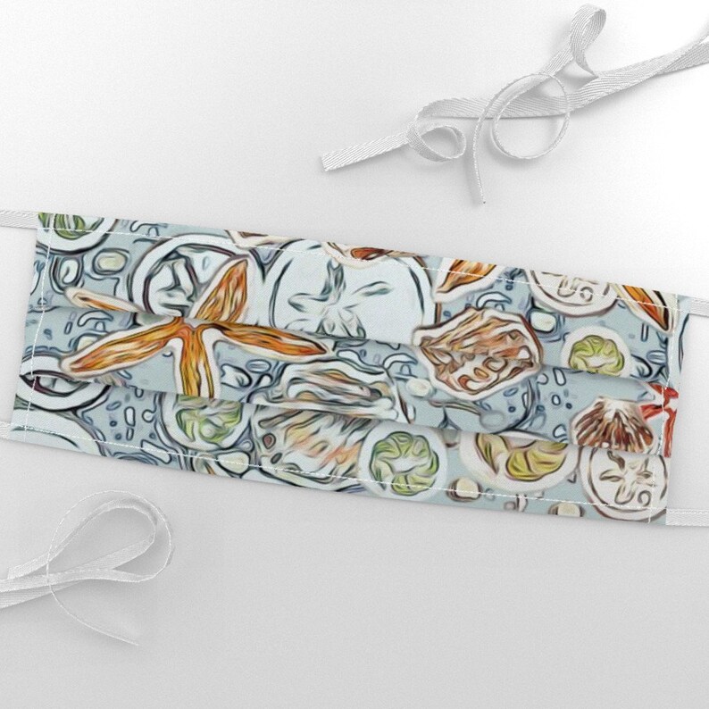 Sand Dollar Starfish Beach Fabric Light Teal Sea by - Etsy