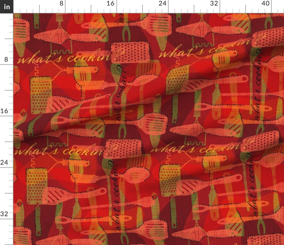 Cooking Fabric What's Cookin by Karismithdesigns | Etsy