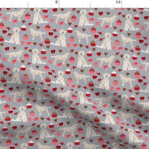 Golden Doodle Fabric Puppy Dog Valentines Candy Cupcakes Love Hearts ...