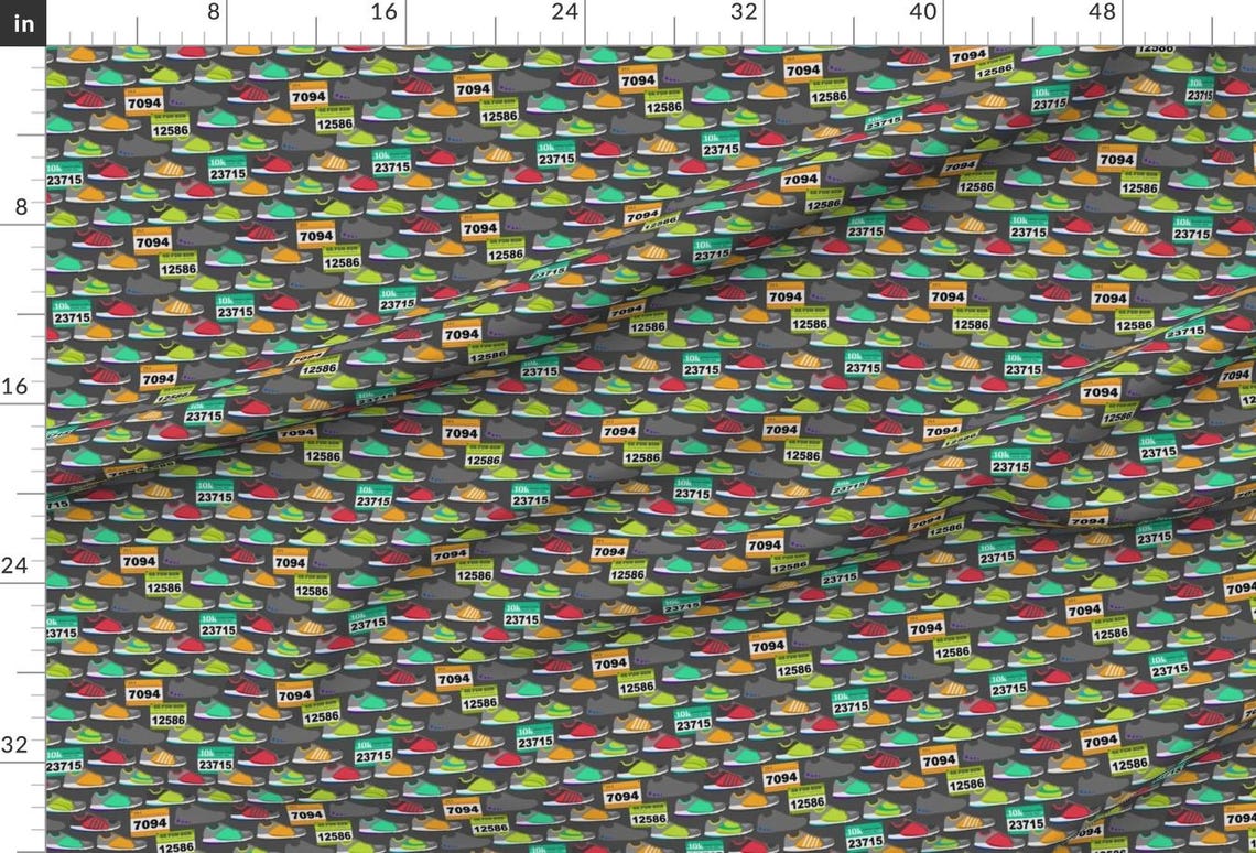Running Shoes Fabric - Running Shoes Race Bibs by Run Quiltgirl Run ...