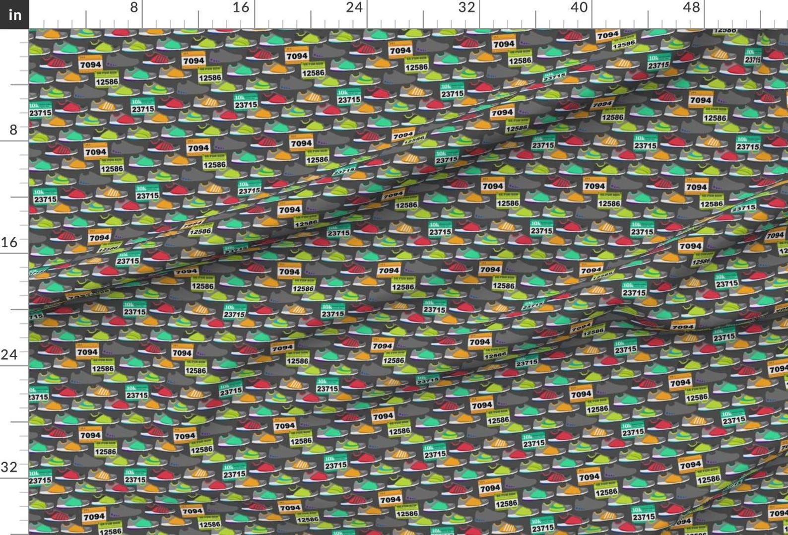 Running Shoes Fabric - Running Shoes Race Bibs by Run Quiltgirl Run ...