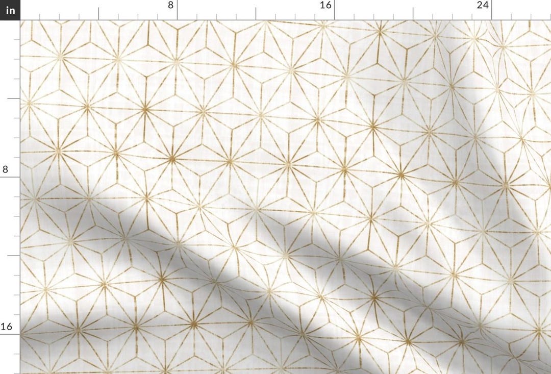 Geometric Fabric - Gold Star by Crystal Walen - Geometric Abstract ...