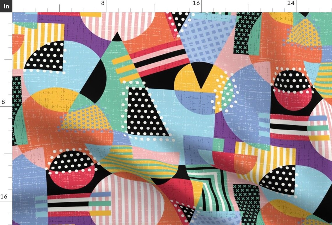 80s Pop Art Upholstery Fabric- Maximalist Pop by Roochita - Clashing ...