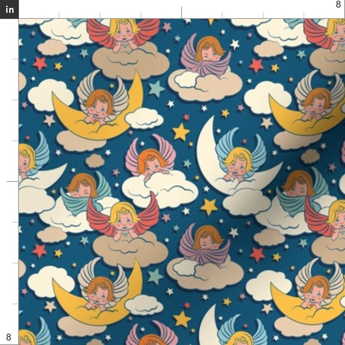Baby Angels Fabric Angel Angels by Cassiopee Cherub Heaven | Etsy