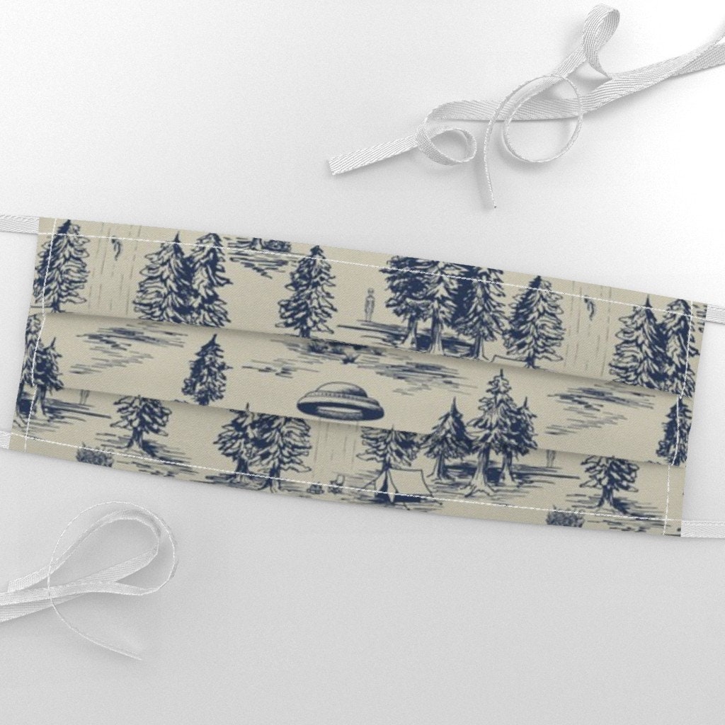 Alien Fabric Alien Abduction Toile by Somecallmebeth Beige | Etsy