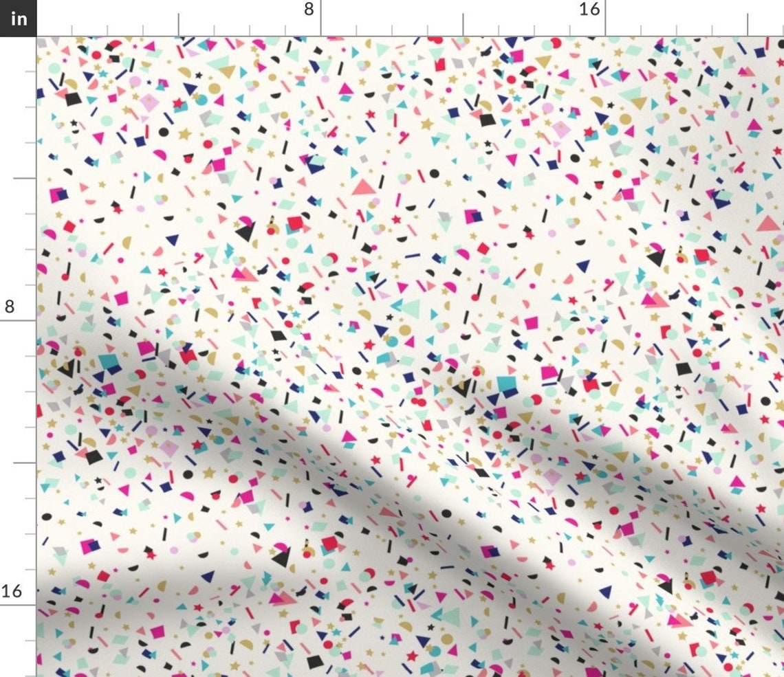 Confetti Fabric Colorful Shapes Birthday Party New Years - Etsy