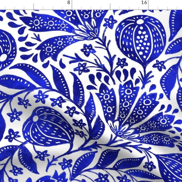 Cobalt Blue Fabric - Etsy