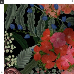 Pink Floral Pattern Dark Fabric Baroque Floral by - Etsy