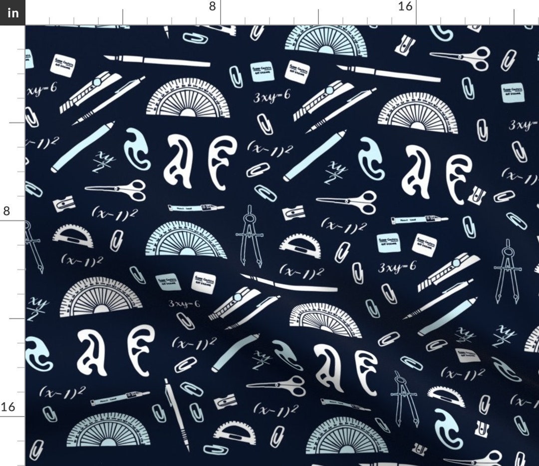 Maths Accessories Fabric Math Theme Fabric by Kapotka Maths Accessories ...