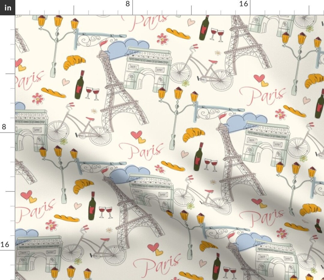 Paris France Fabric Paris by Bluelela Paris France Eiffel - Etsy