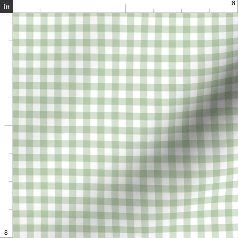 Mint Green Gingham Fabric - Unconditionally-green Gingham by ...