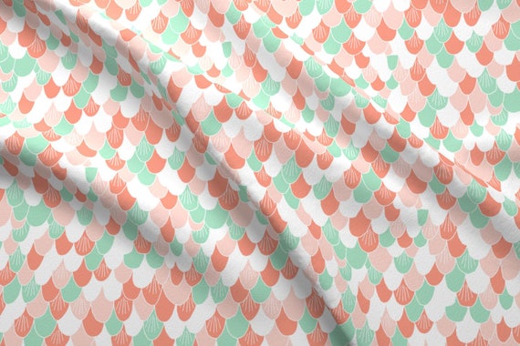 Mermaid Scale Fabric Mermaid Scales Scallops Ocean Fabric | Etsy