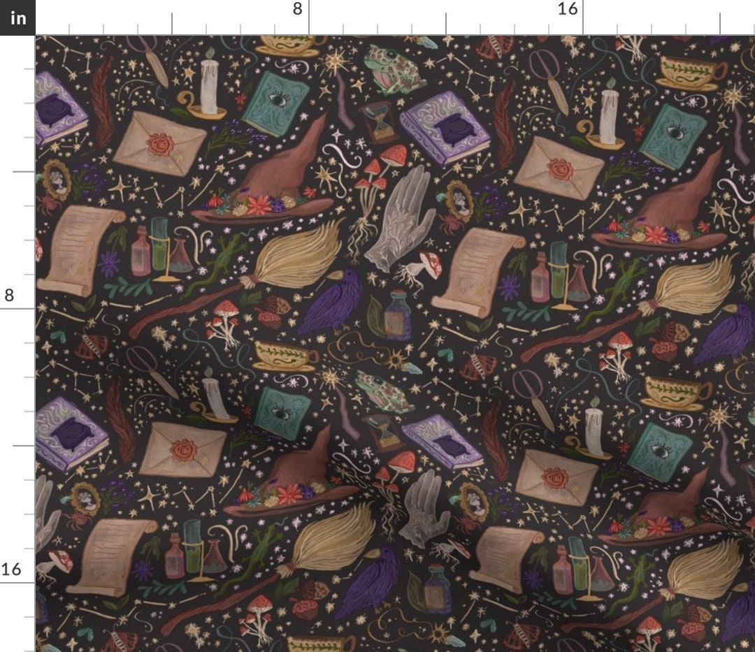 Witch Fabric Whimsical Witch Wonders by Thestorysmith Whimsical ...