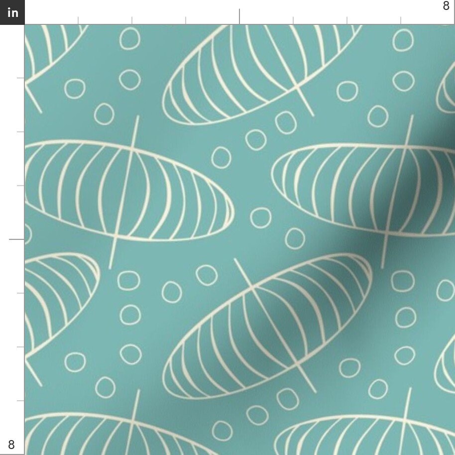 Retro Modern Fabric Mid Century Modular Spheres Light Blue | Etsy