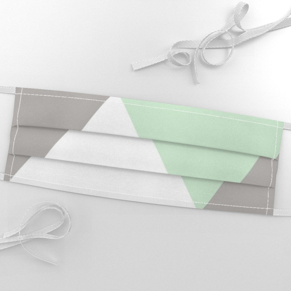 Triangle Fabric Triangle Wholecloth // Mint Gray B/W | Etsy