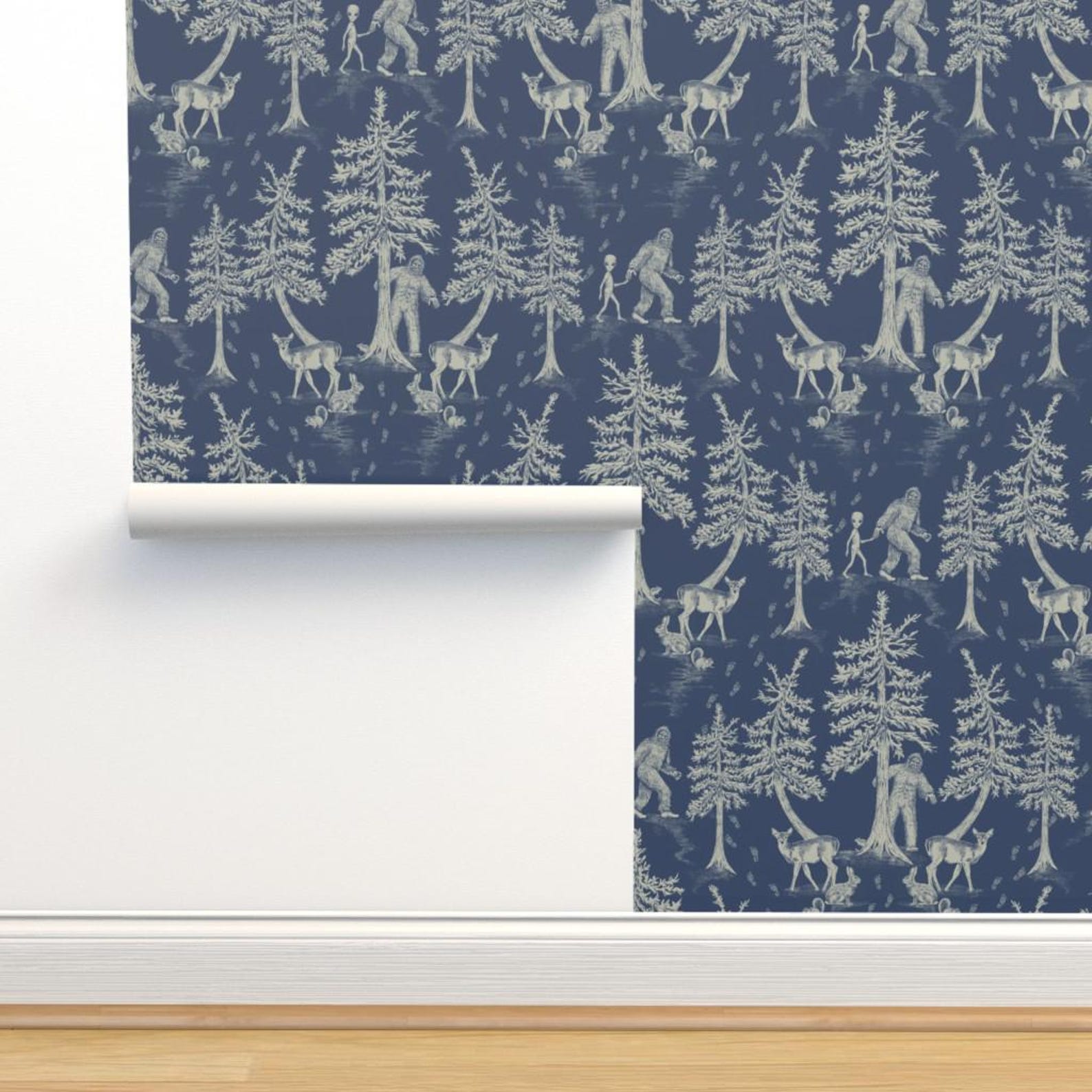 Bigfoot Removable Peel and Stick Wallpaper - Sasquatch Cryptozoology ...