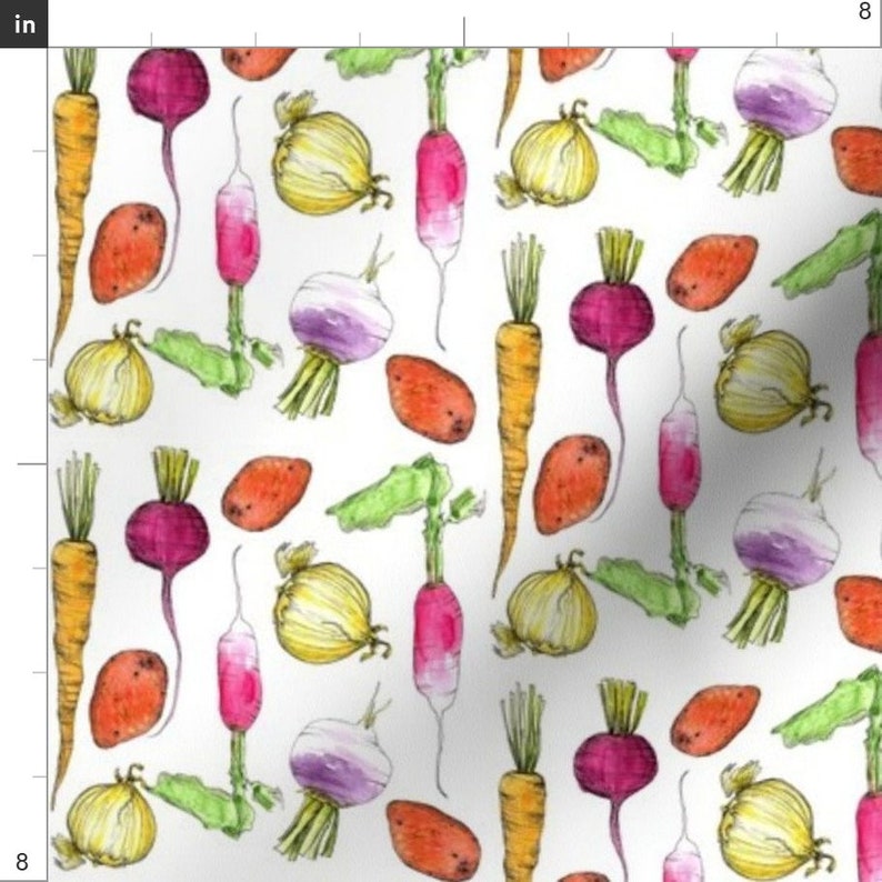 Vegetables Fabric root Vegetables by Countrygarden Onion - Etsy