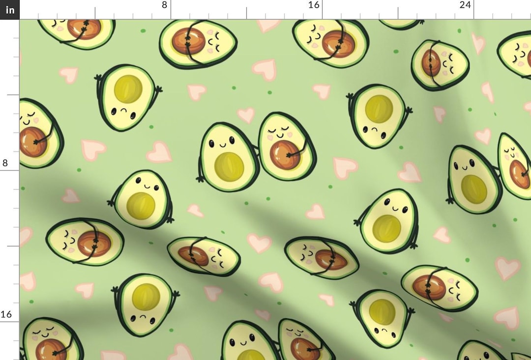 Avocado Fabric - Avocados Everywhere by Elephantshoe - Whimsical Vegan ...