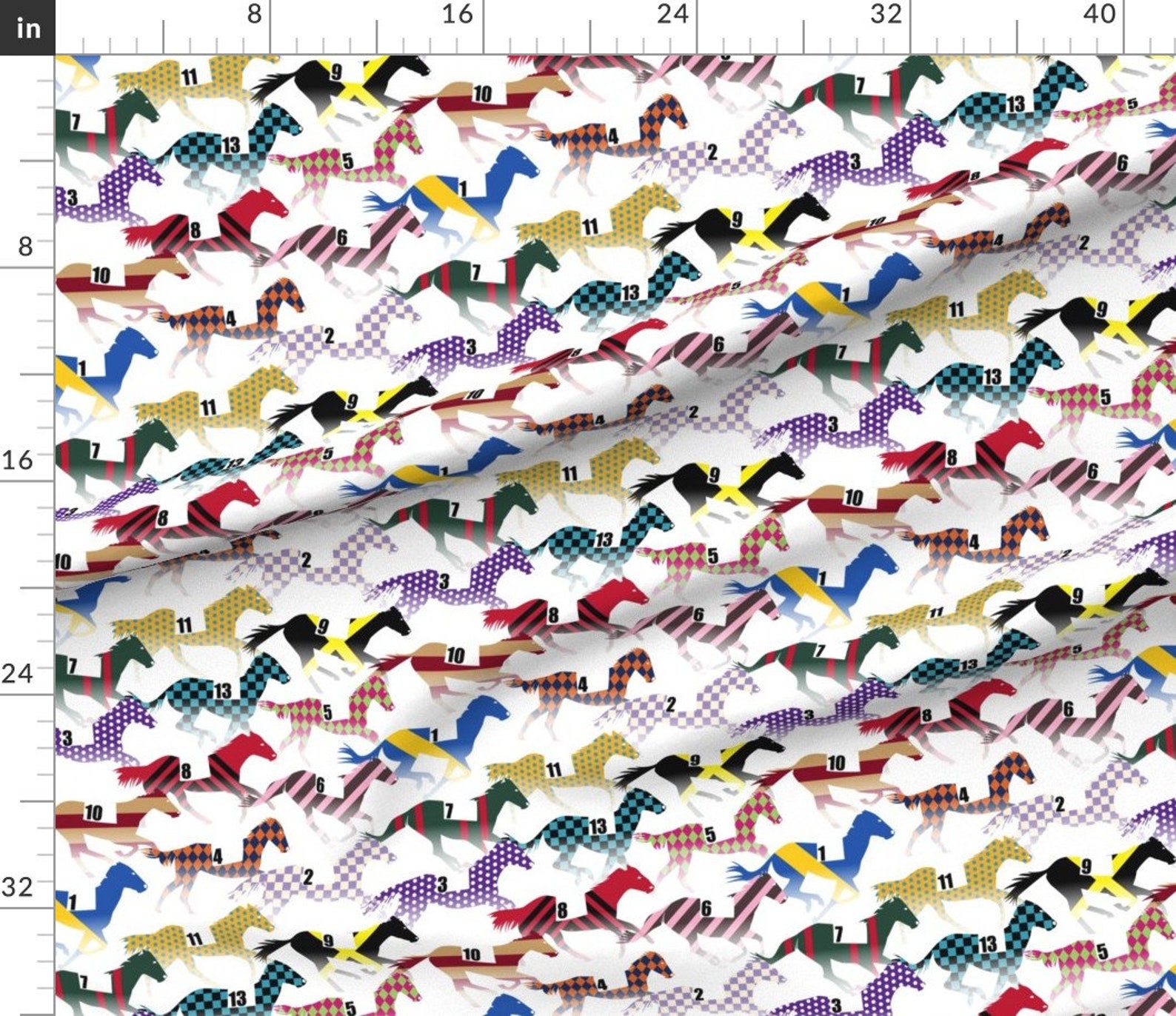 Horse Racing Fabric off to the Horse Races by Wickedrefined | Etsy