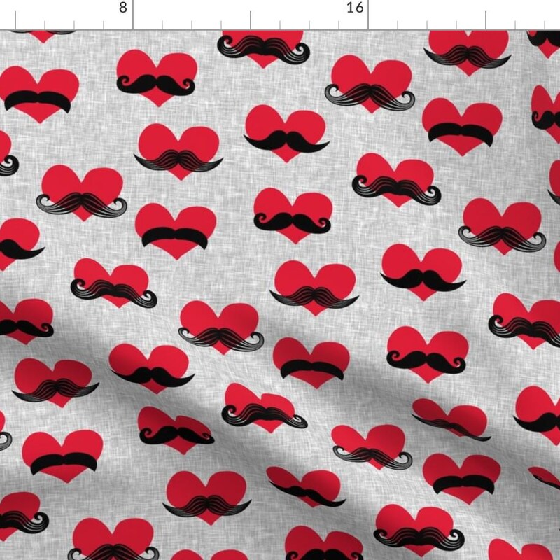 Mustache Heart - Etsy
