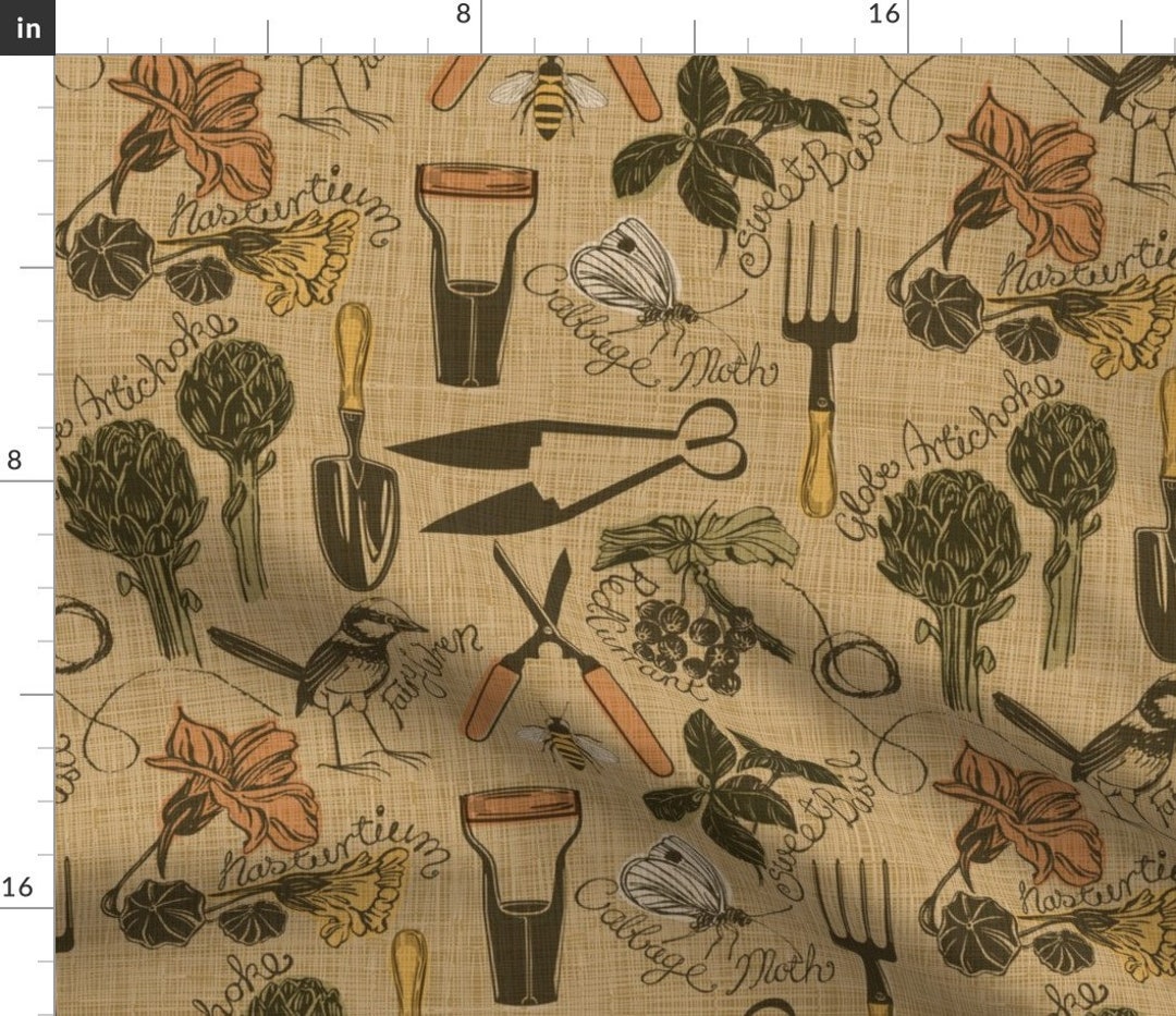 Gardening Fabric My Rustic Garden by Cjldesigns Garden Vintage ...