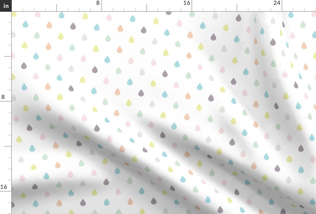 Pastel Raindrops Fabric - Raindrops - Pastel by Stitch+press ...
